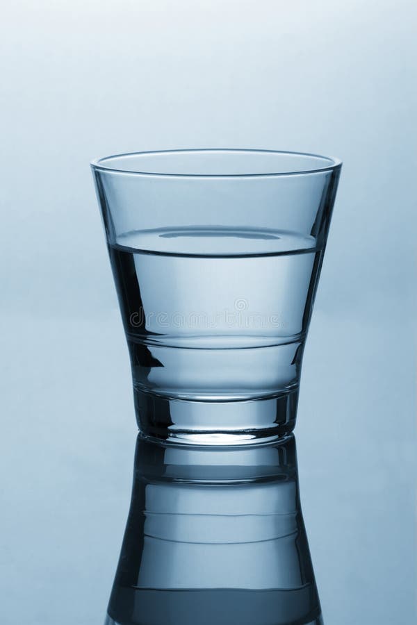 Clean and Clear Glass of Water with Reflection Stock Image - Image of ...