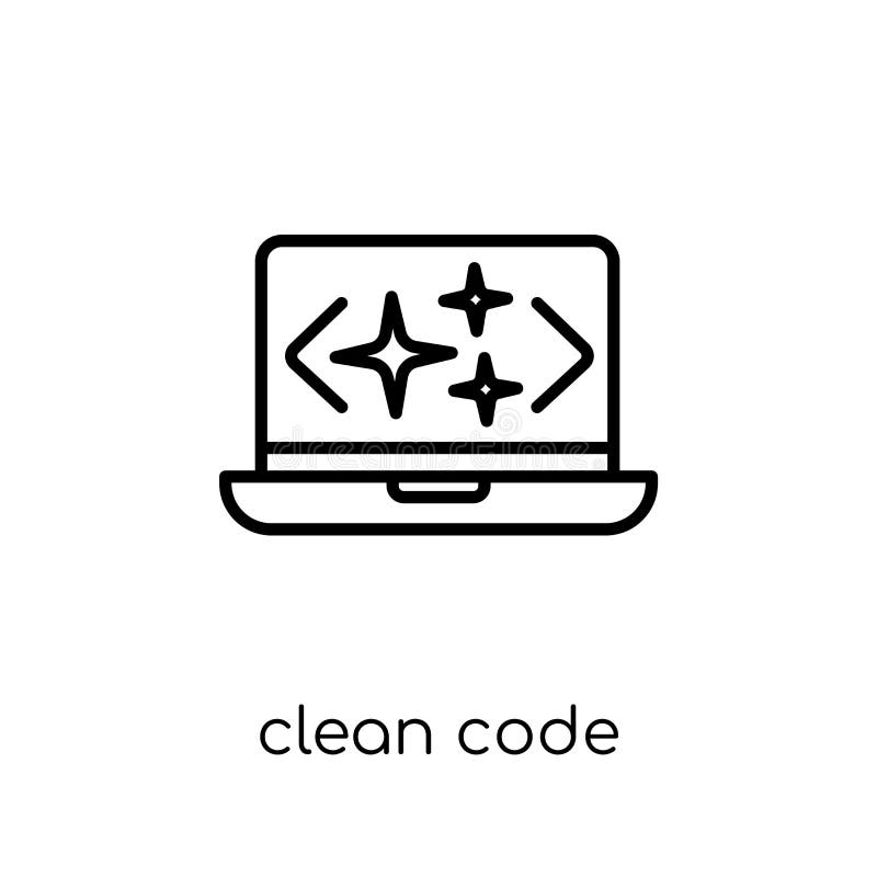 Clean Code Icon. Trendy Modern Flat Linear Vector Clean Code Icon on ...