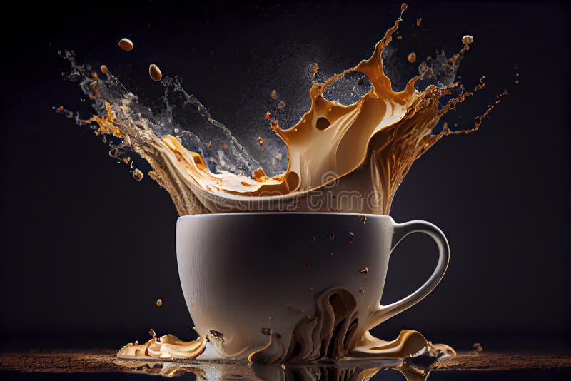 Clean Coffee Cup with Coffee Splash Stock Illustration - Illustration ...