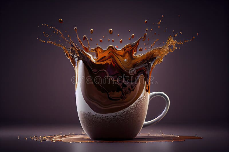 Clean Coffee Cup with Coffee Splash Stock Illustration - Illustration ...
