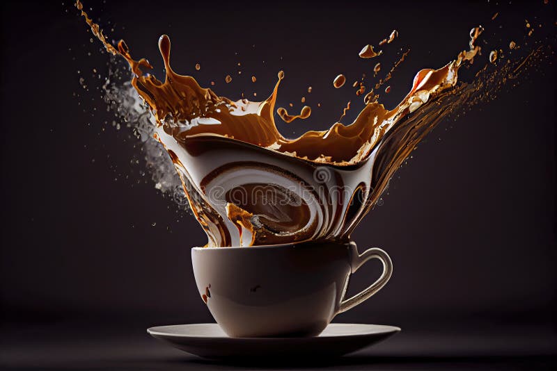 Clean Coffee Cup with Coffee Splash Stock Illustration - Illustration ...