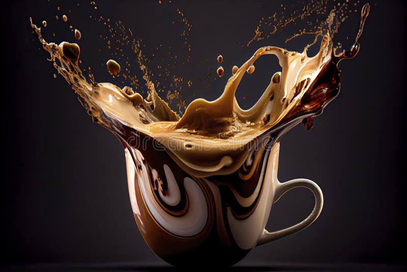 Clean Coffee Cup with Coffee Splash Stock Illustration - Illustration ...