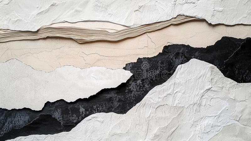 Clean Collage of Paper Strips with Torn Edges in Modern Minimalist ...