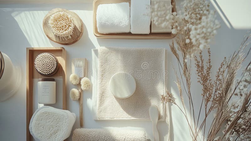 Clean Collection Curated Bathroom Accessories Styled Soft Stock Photos ...