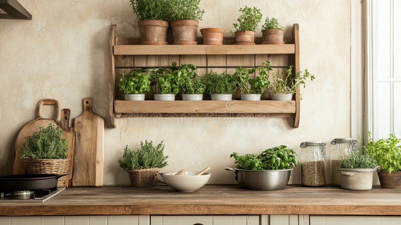 A Clean Compact Herb Drying Rack Styled in a Rustic Kitchen. Picture ...