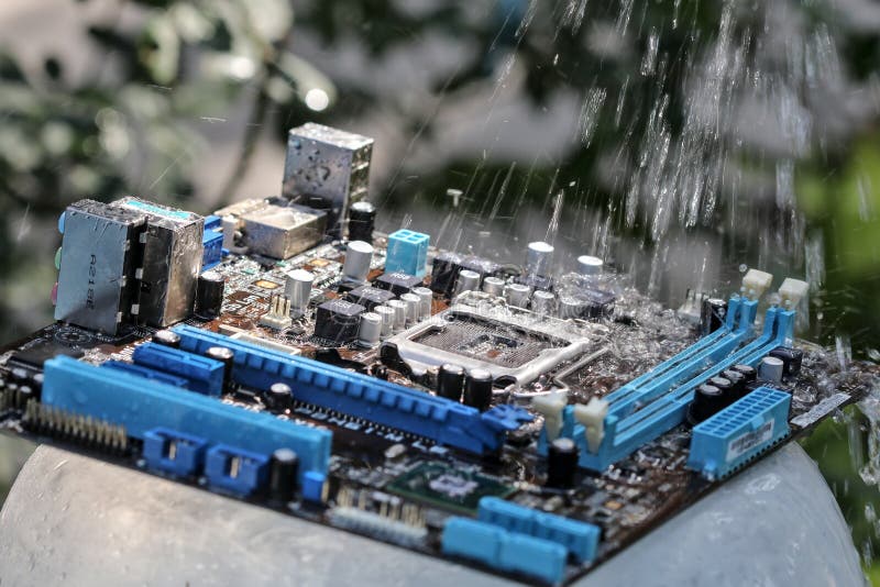 Clean the Computer Motherboard with Water and Detergent Stock Photo ...