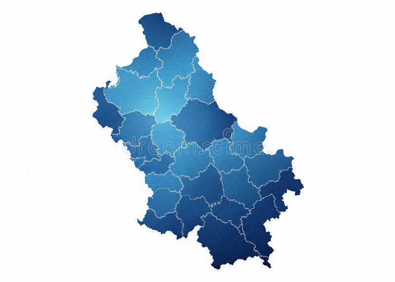 A Clean and Concise Blue Map of Serbia a Simple Elegant Geographic ...