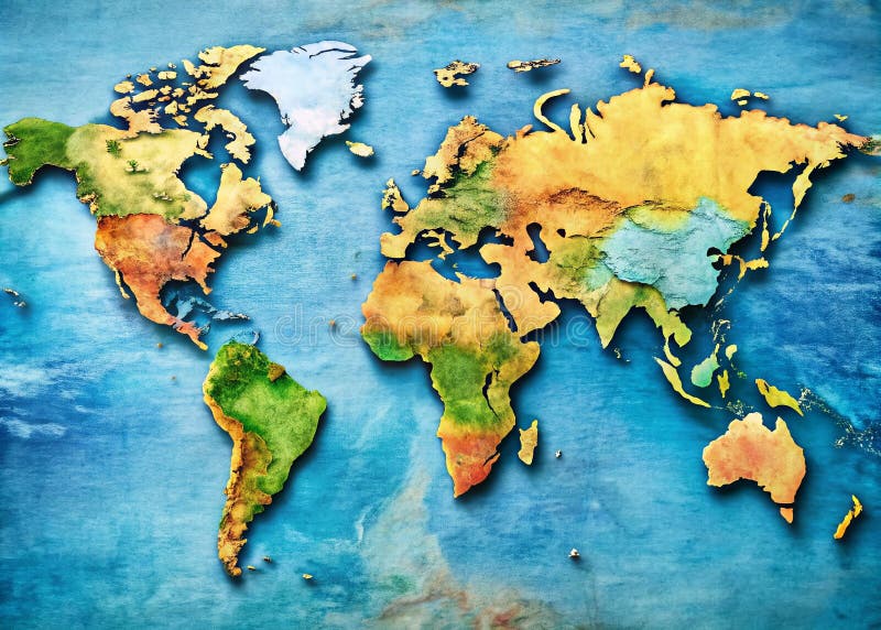 A Clean and Concise World Map Perfect for Study Design or Decoration ...