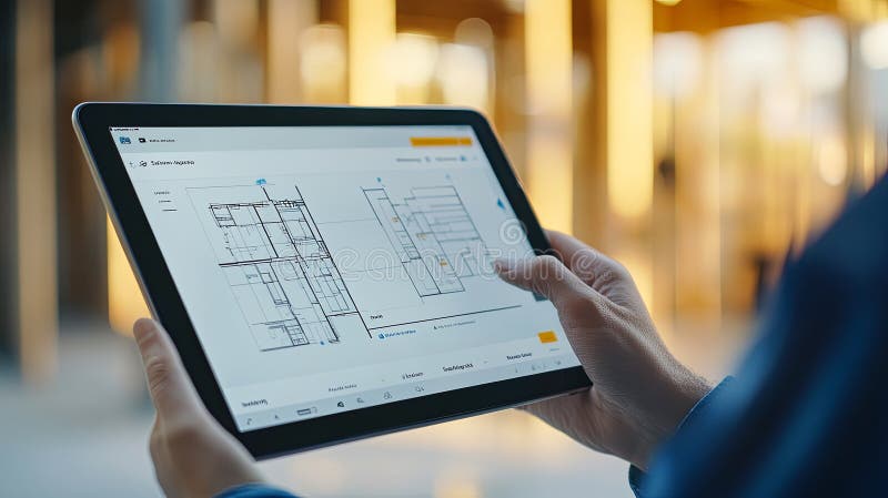 Clean Construction App Interface Displayed Tablet Detailed Project ...