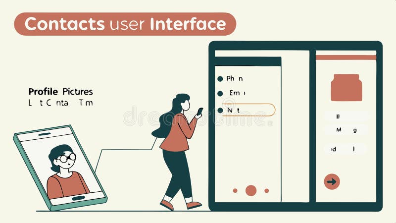 Contact User Interface for Mobile App and Website Design Vector Design ...