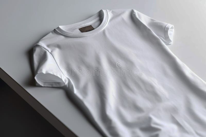 Clean and Crisp, White T-shirt Mockup with White Background Stock ...