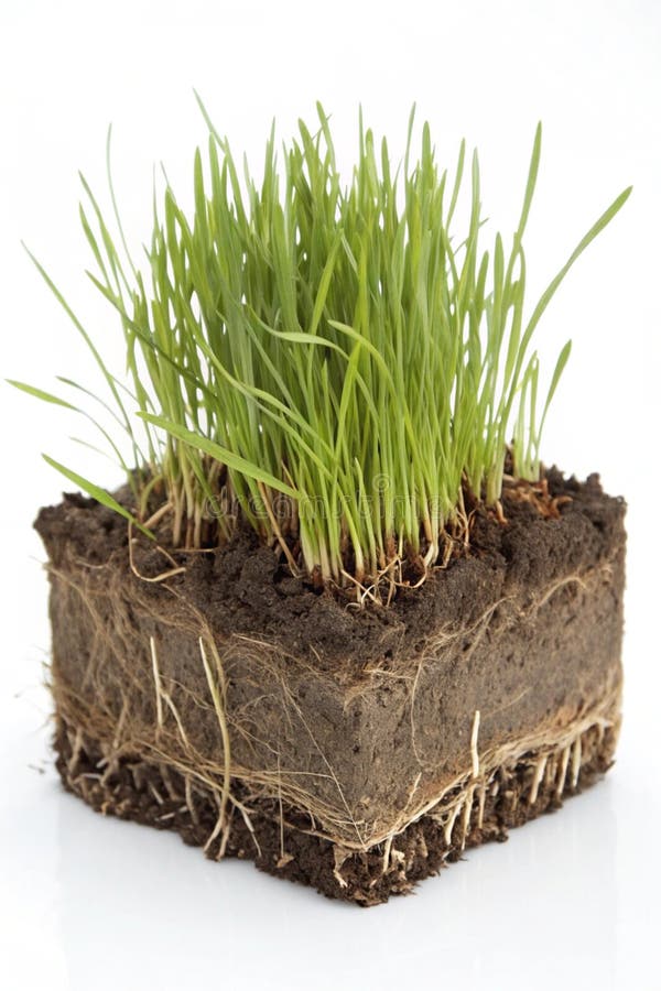 Cross Section of Grass Isolated on White Stock Illustration ...