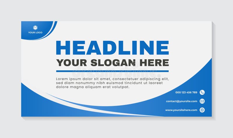 Clean Curved Blue Modern Design Abstract Banner Stock Vector ...
