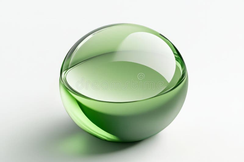 Clean-cut Sphere with Light Green Gradient, Casting Subtle Shadows and ...