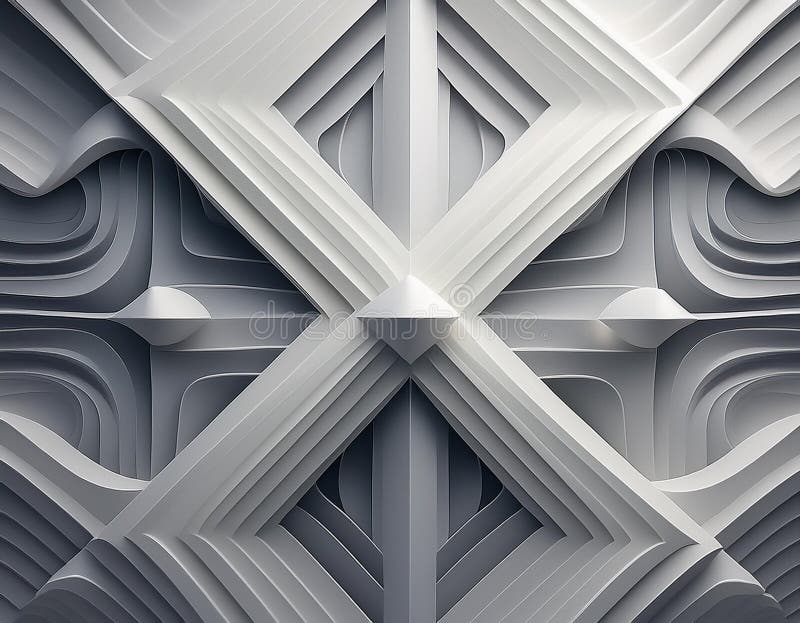 Clean 3D Background with Geometric Patterns in a Monochrome Palette ...