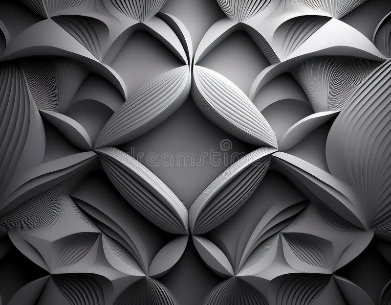 Clean 3D Background with Geometric Patterns in a Monochrome Palette ...