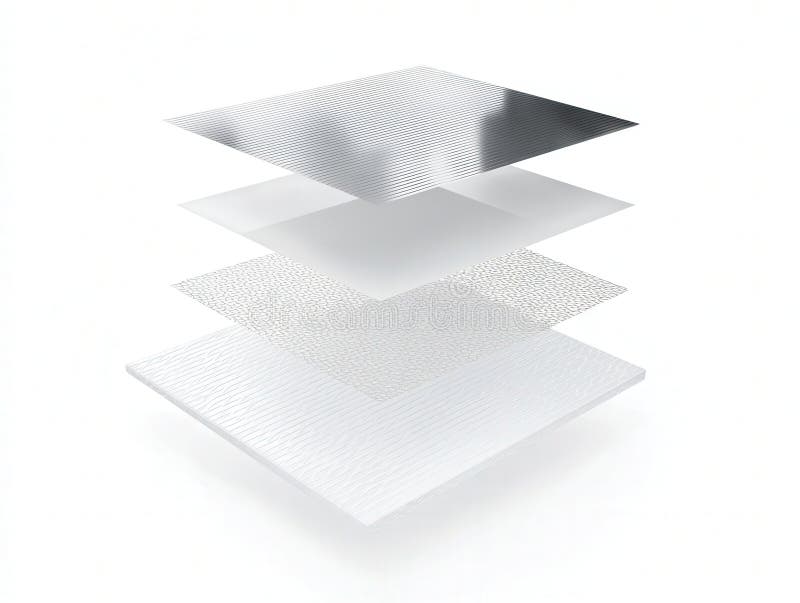 A Clean 3D Exploded View Showing Exactly Four Separated Layers. Stock ...