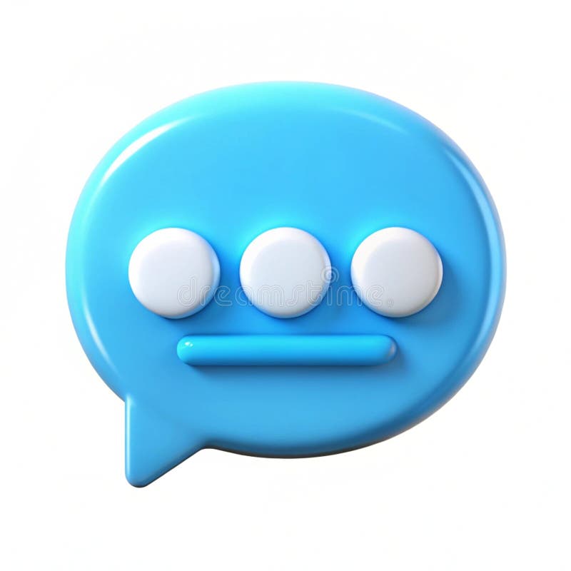 Chat Bubble 3D Icon Isolated on White Background Stock Illustration ...