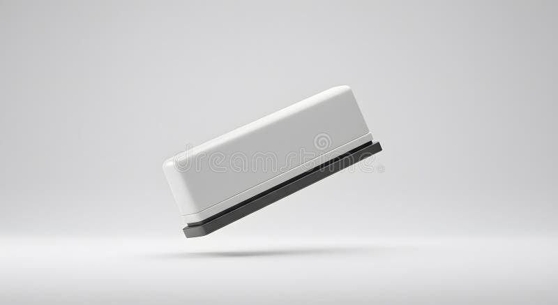 Product Mockup: Sleek White Rectangular Object on Black Base ...