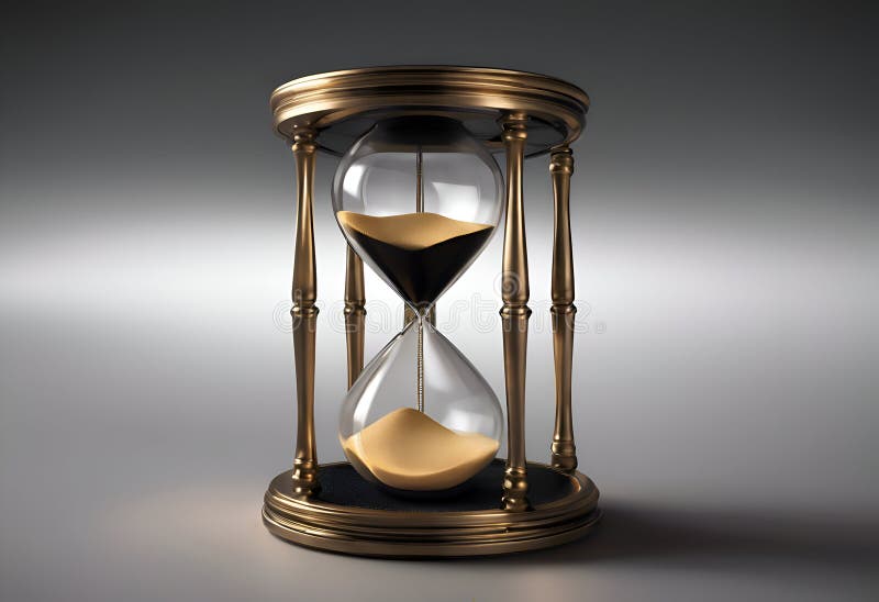 Clean Dark Background Aesthetic Retro Hourglass Time Stock Illustration ...