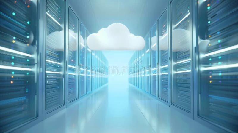 Clean Depiction of Cloud Database Accessibility Stock Illustration ...