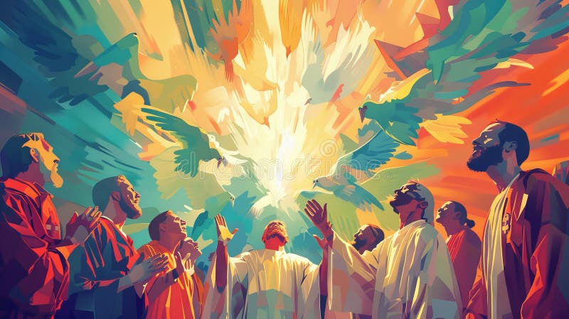 Clean Design of Christian Pentecost. Stock Illustration - Illustration ...