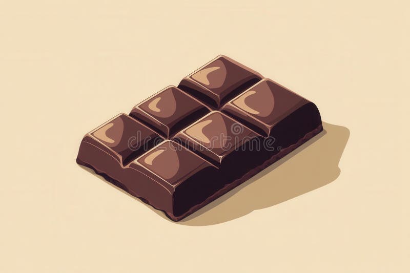 Clean Design of a Flat Chocolate Bar Showcasing Rich Brown Tones and ...