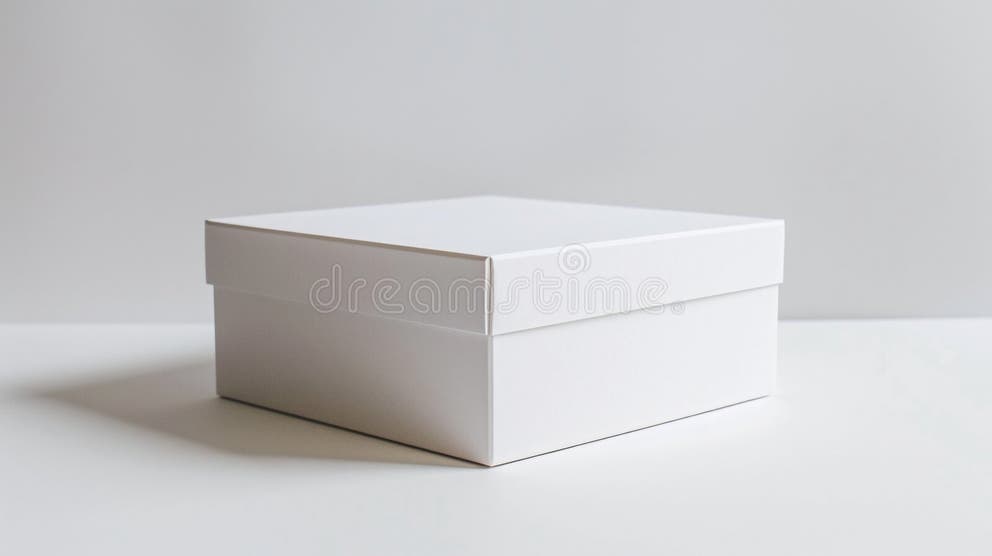 Clean Design: Simple White Box with Sharp Edges and Soft Shadows Stock ...