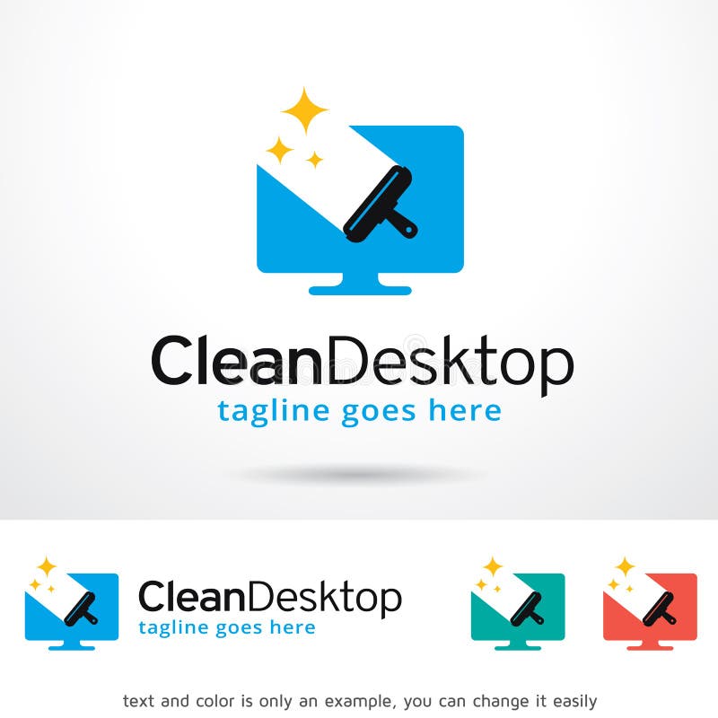 Clean Desktop Logo Template Design Vector Stock Vector - Illustration ...