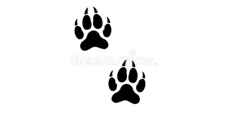 Fox Paw Prints Vector, Animal Track Silhouette Stock Illustration ...