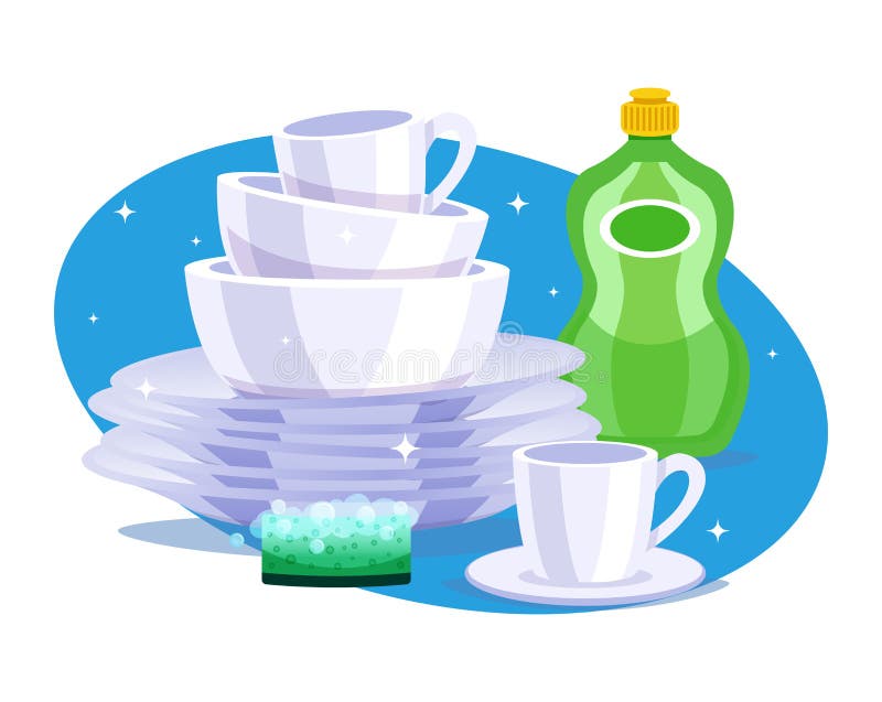 Sparkling Clean Dishes Clip Art