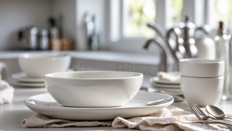 Clean dishes the kitchen stock illustration. Illustration of clean ...