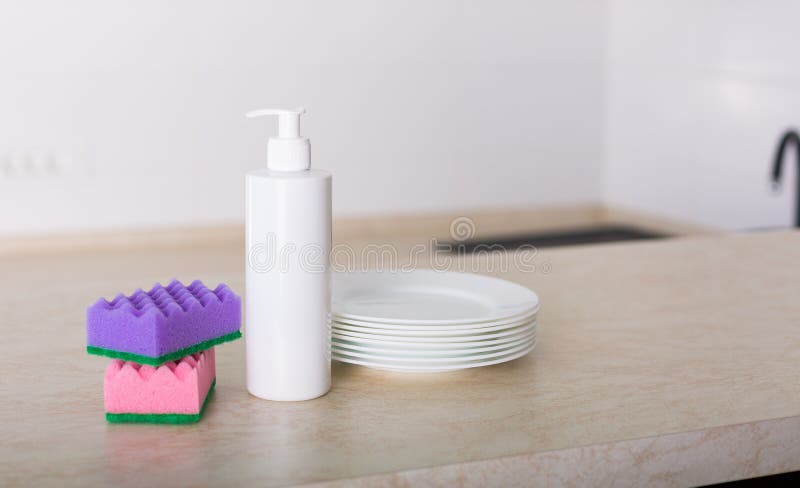 Clean Dishes in the Kitchen Stock Image - Image of housekeeping ...