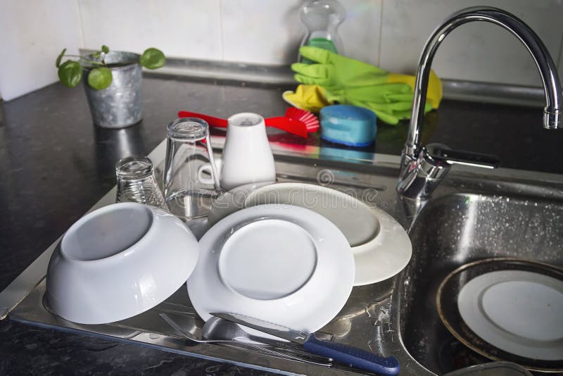 Clean dishes stock image. Image of hygiene, assortment - 217288593