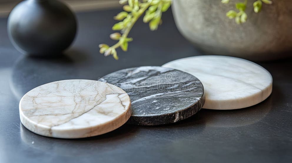A Clean Display of Modern Coasters Styled with Natural Stone Patterns ...