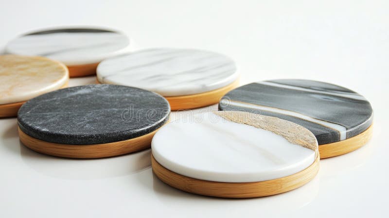 A Clean Display of Modern Coasters Styled with Natural Stone Patterns ...