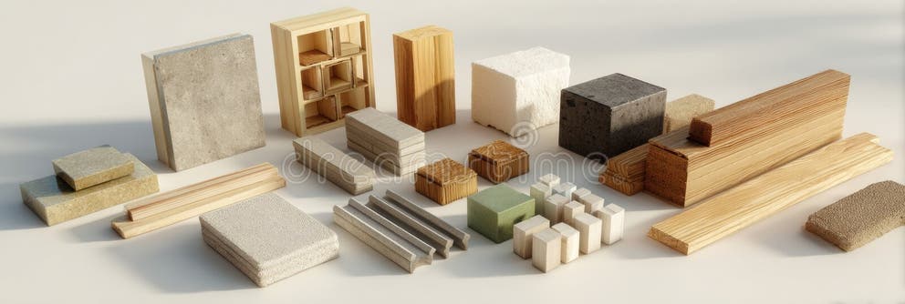 Flat Layout of Various Building Materials on a Clean Surface ...