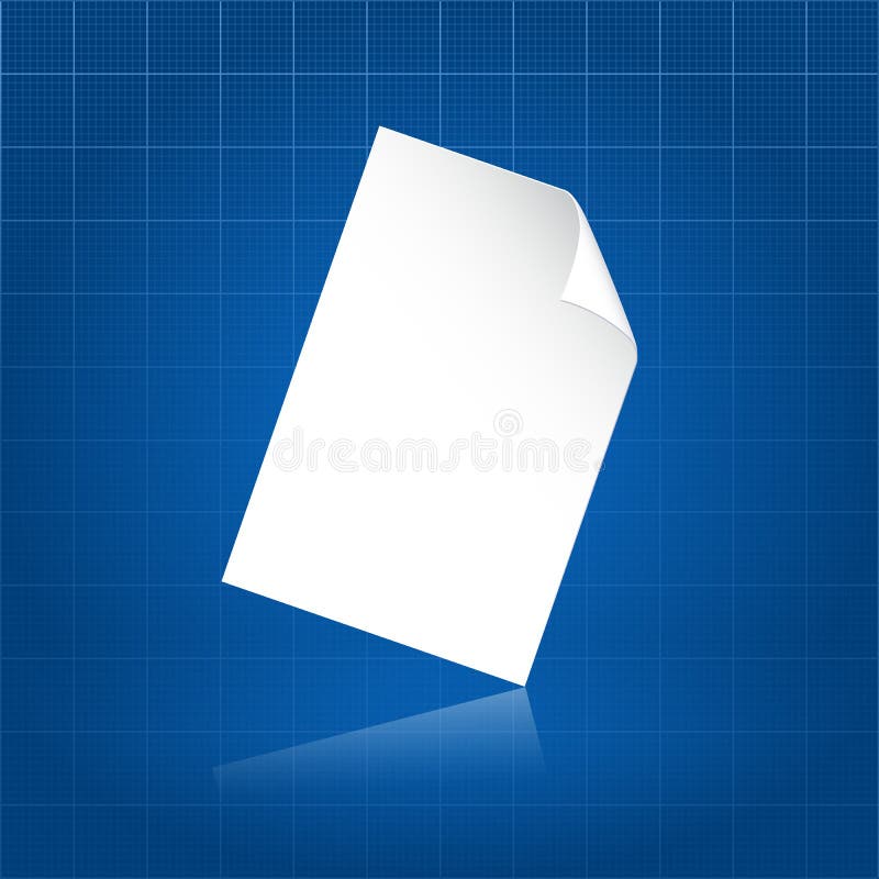 Clean Document Sheet Over Blueprint Stock Illustration - Illustration ...
