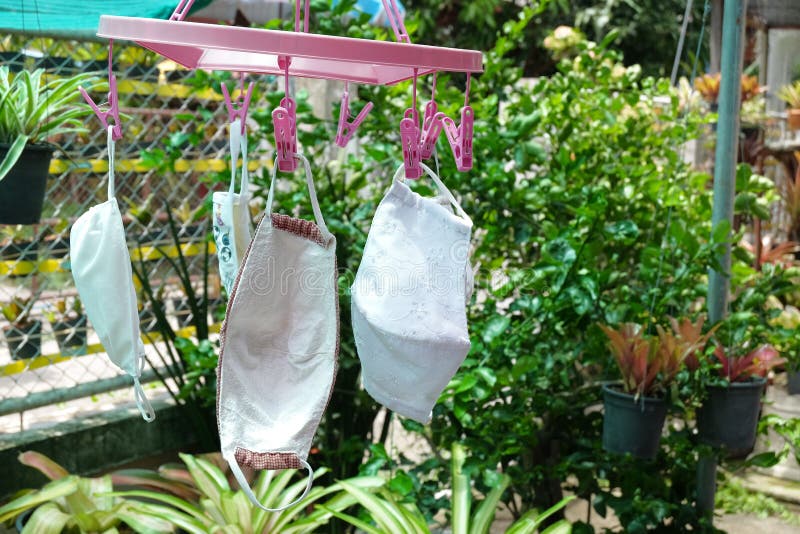 Clean and Dry Cloth Mask on Hanker Stock Image - Image of healthy ...