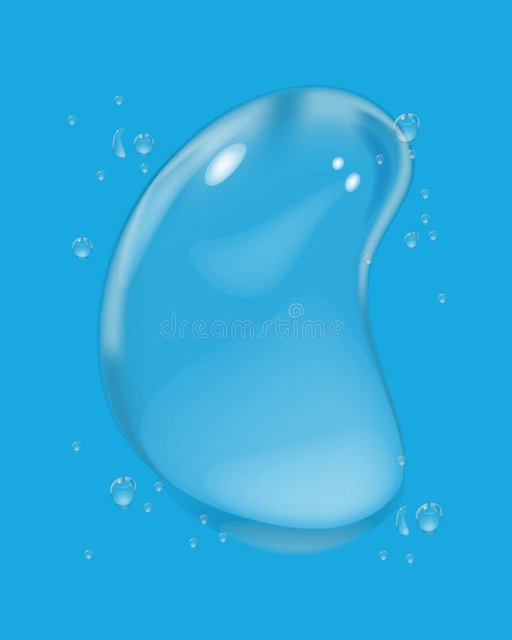 Clean Eco-friendly Water Splashes in the Form of Big and Small Drops ...