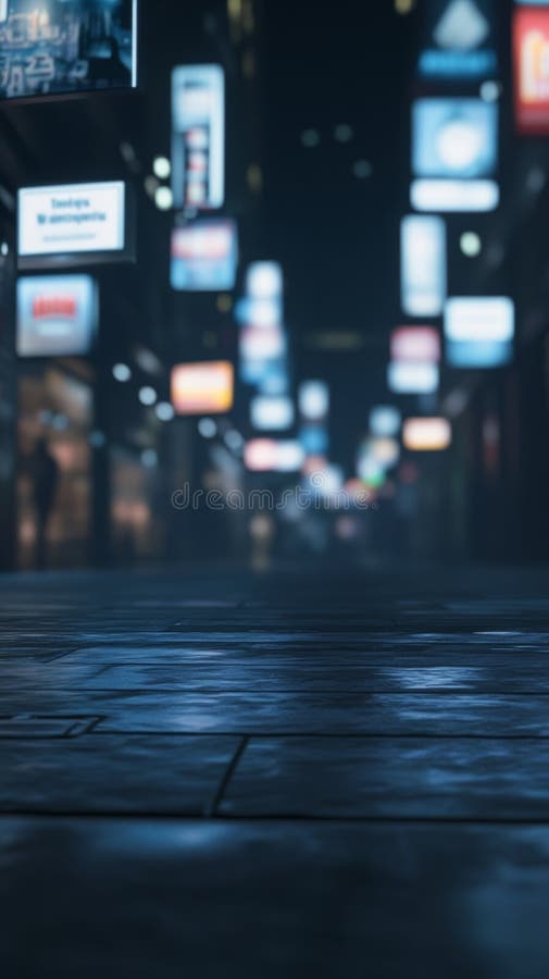 Clean and Effective Background of a Plain Urban Surface at Night Stock ...