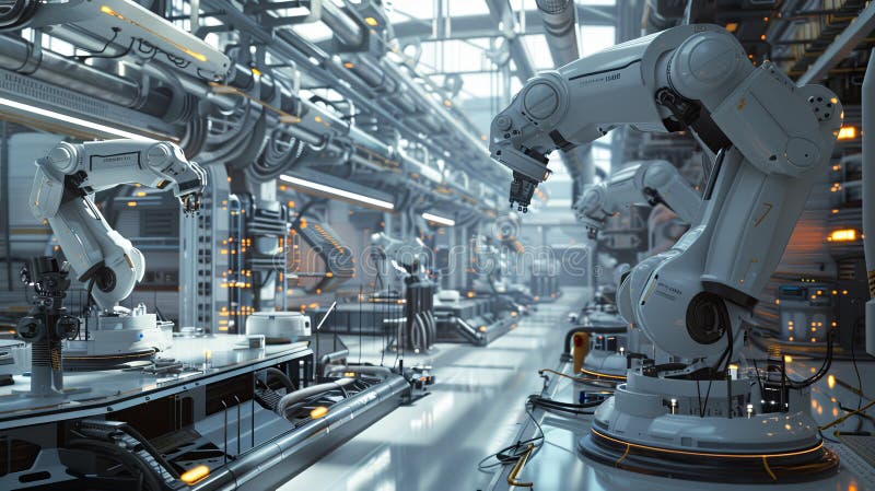 A Clean, Efficient, High-tech Manufacturing Plant Showcasing Robotic ...