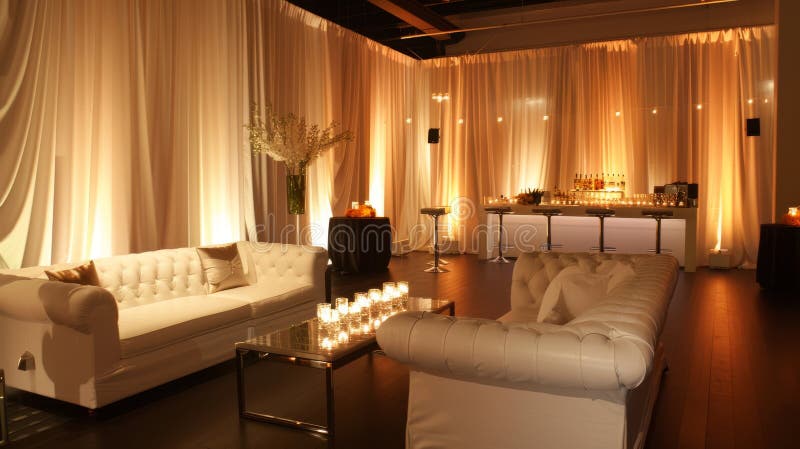 Clean and Elegant Party Decor in a Simple yet Sophisticated Style Stock ...