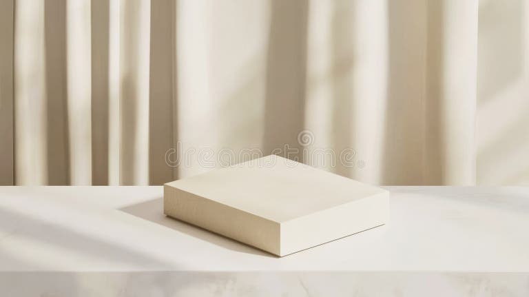 Clean and Elegant Rectangular Beige Packaging Mockup on Minimalist ...