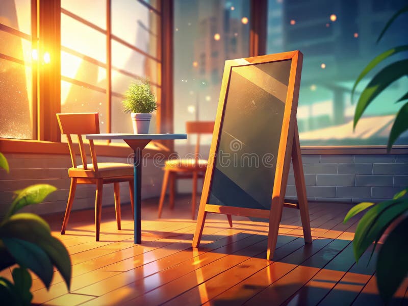 A Clean Empty Cafe Menu Board Awaits Its Culinary Creations Overhead ...