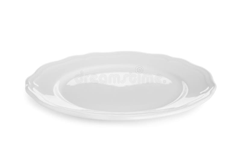 Clean Empty Ceramic Plate Isolated on White Stock Image - Image of ...