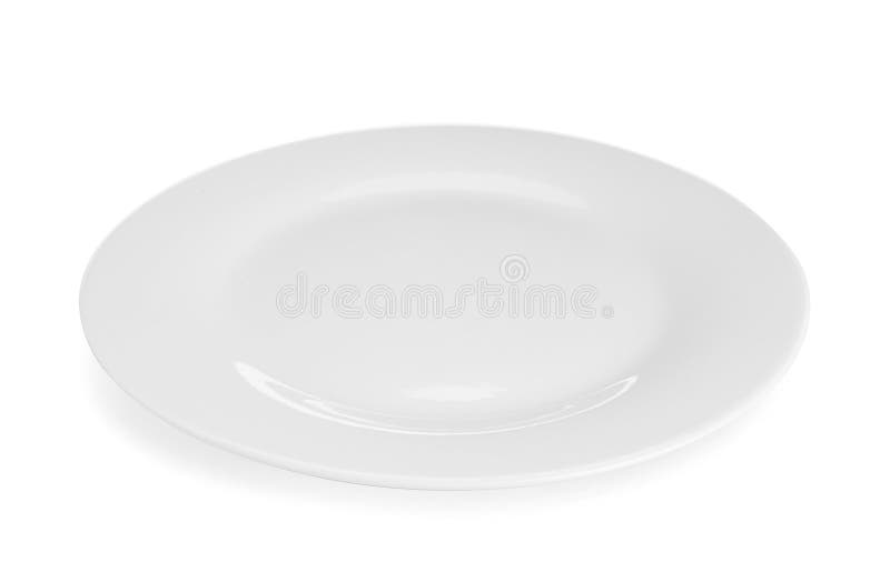 Clean Empty Ceramic Plate Isolated on White Stock Image - Image of ...