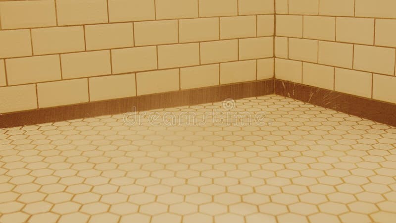 Empty Tiled Corner with Hexagonal Floor Tiles Stock Video - Video of ...