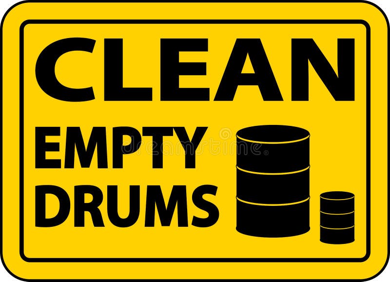 Clean Empty Drums Sign on White Background Stock Vector - Illustration ...