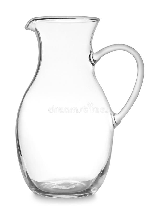 Clean Empty Glass Jug Isolated on White Stock Photo - Image of pure ...